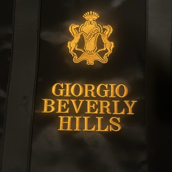 Bags | Nwot Vintage 9s Giorgio Beverly Hills Black Gold Embroidered Large Tote Bag | Poshmark